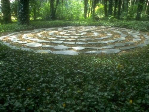 six stone circles by richard long | Old School Garden